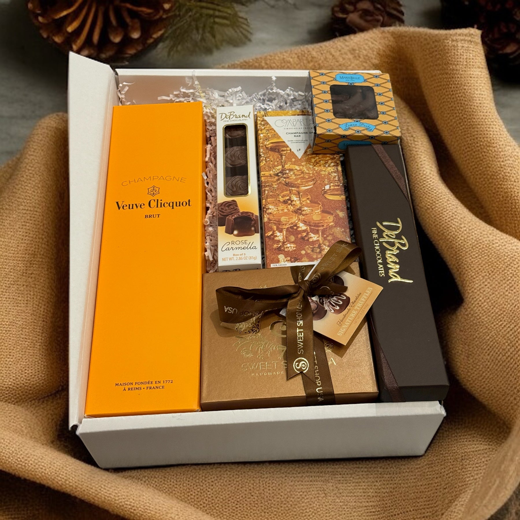 Veuve Clicquot Champagne Gift Box - DeBrand Truffles & Chocolates – Soo ...